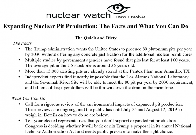 NukeWatch Fact Sheets - NukeWatch NM