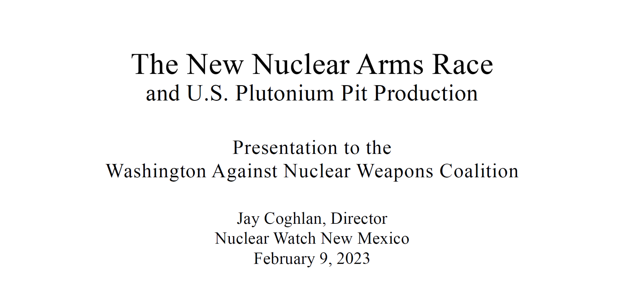 NukeWatch Fact Sheets and Presentations - NukeWatch NM