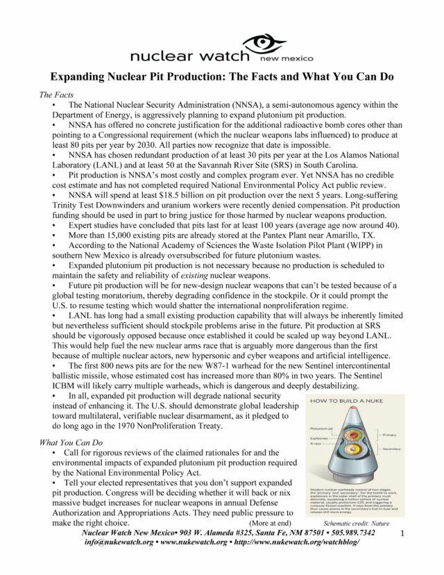 Expanding Nuclear Pit Production: The Facts and What You Can Do ...