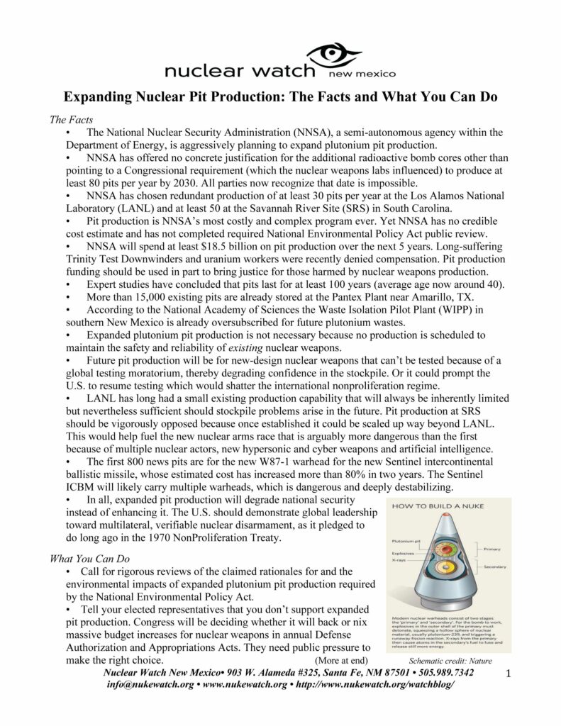 Fact Sheets Archive - NukeWatch NM